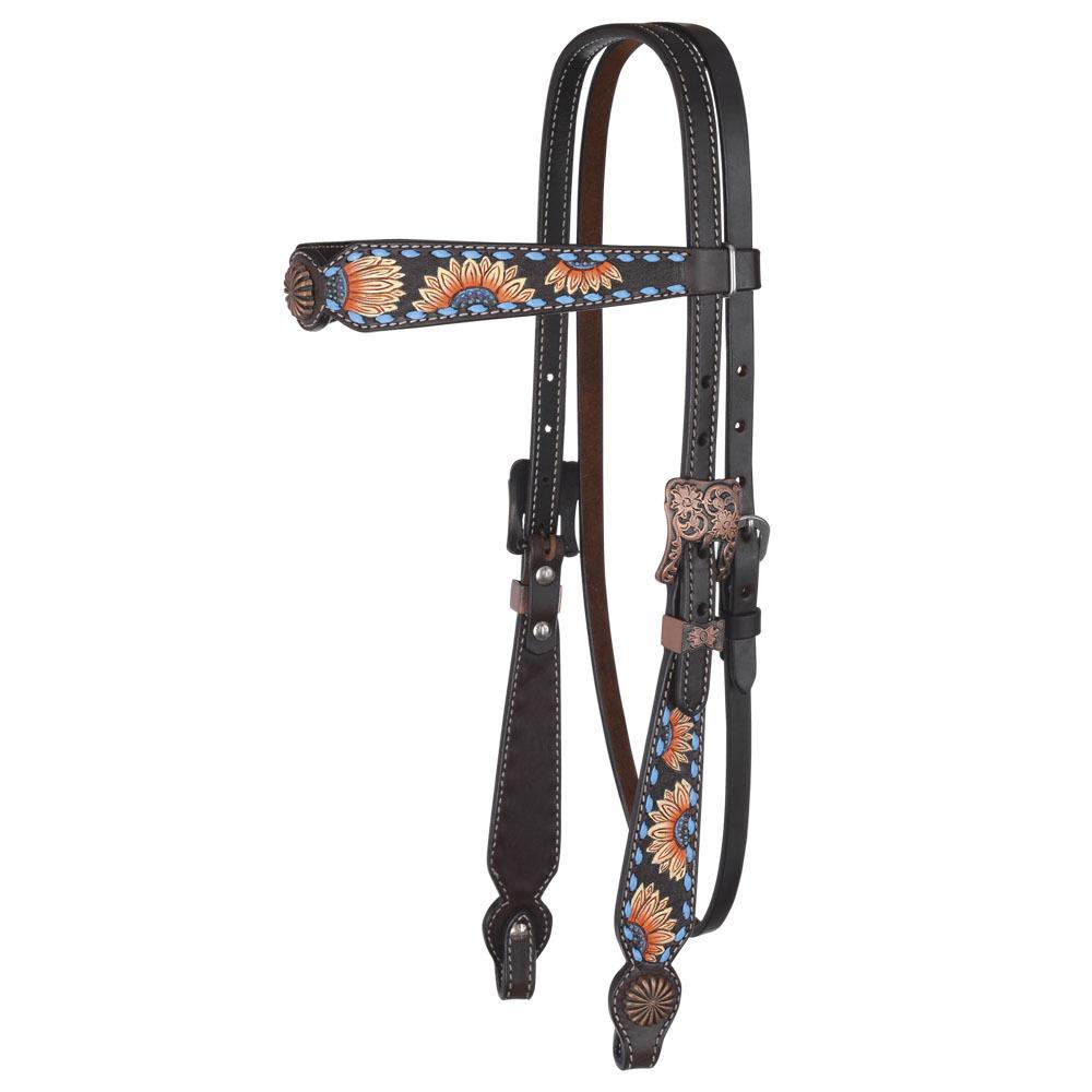 Circle Y Sunflower & Buckstitch Browband Headstall – Jopps Tack