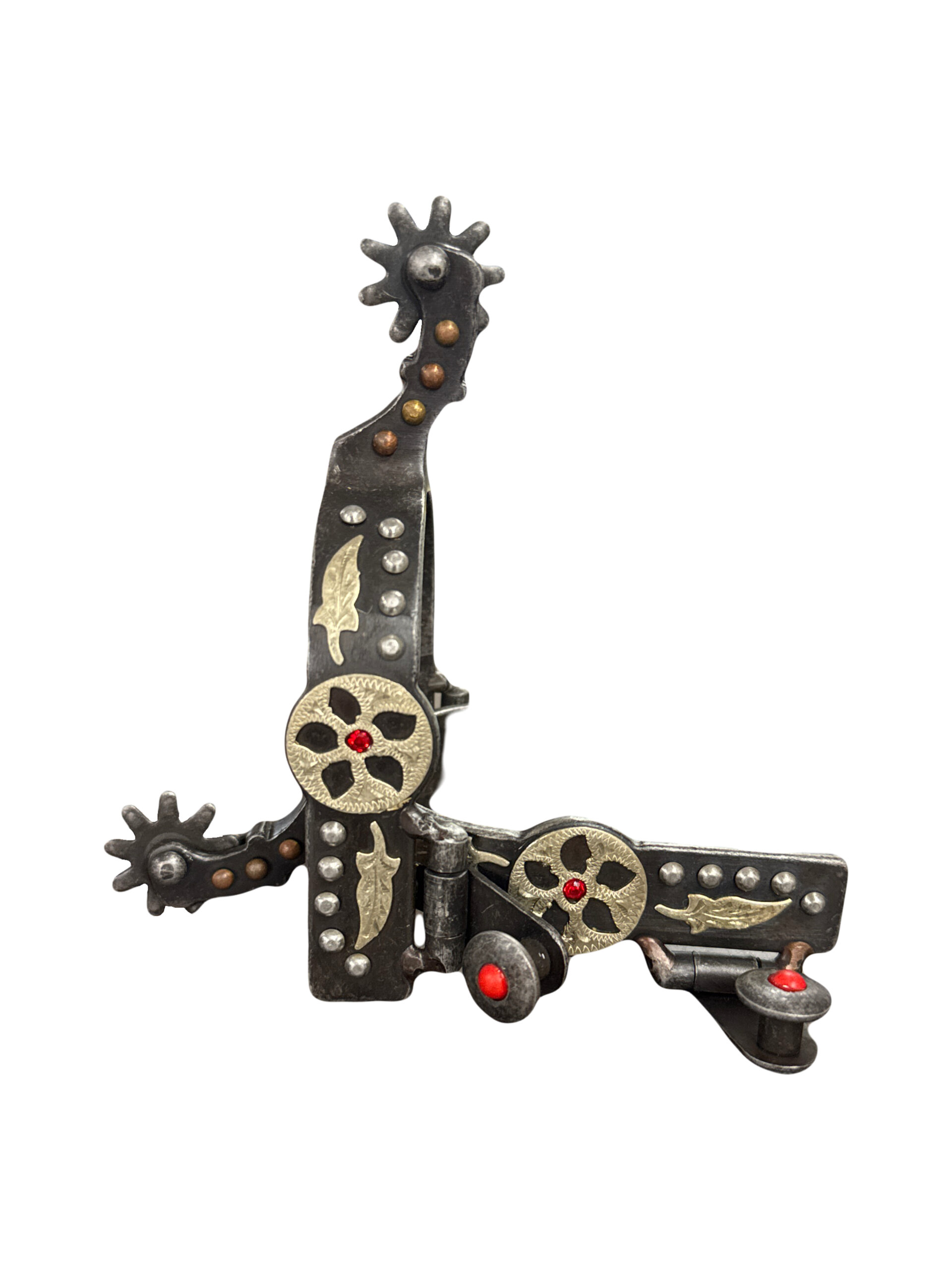 Antique Grey Steel Spur with Silver Overlay – Jopps Tack