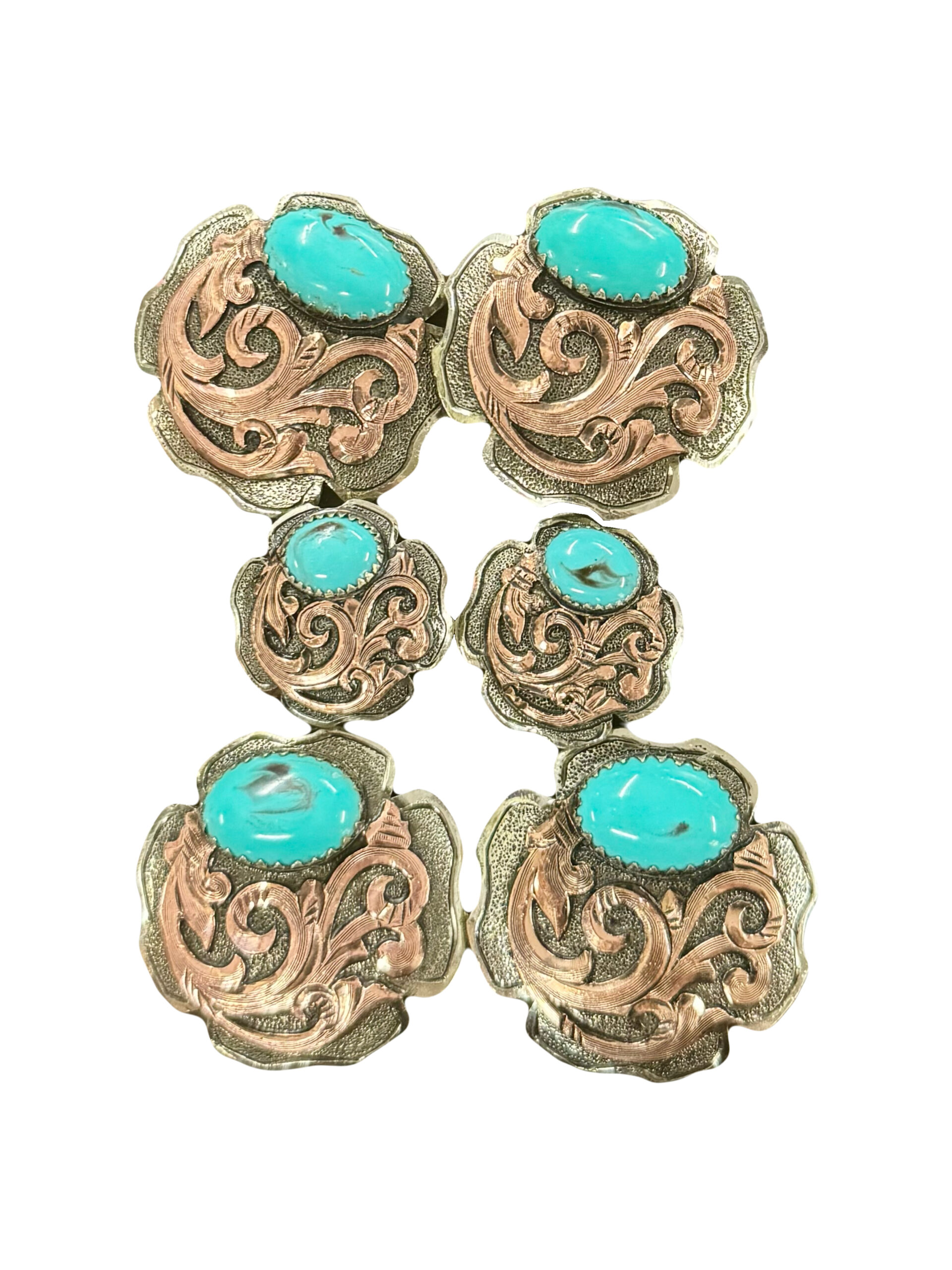 Copper & Large Turquoise Stone Concho Set – Jopps Tack