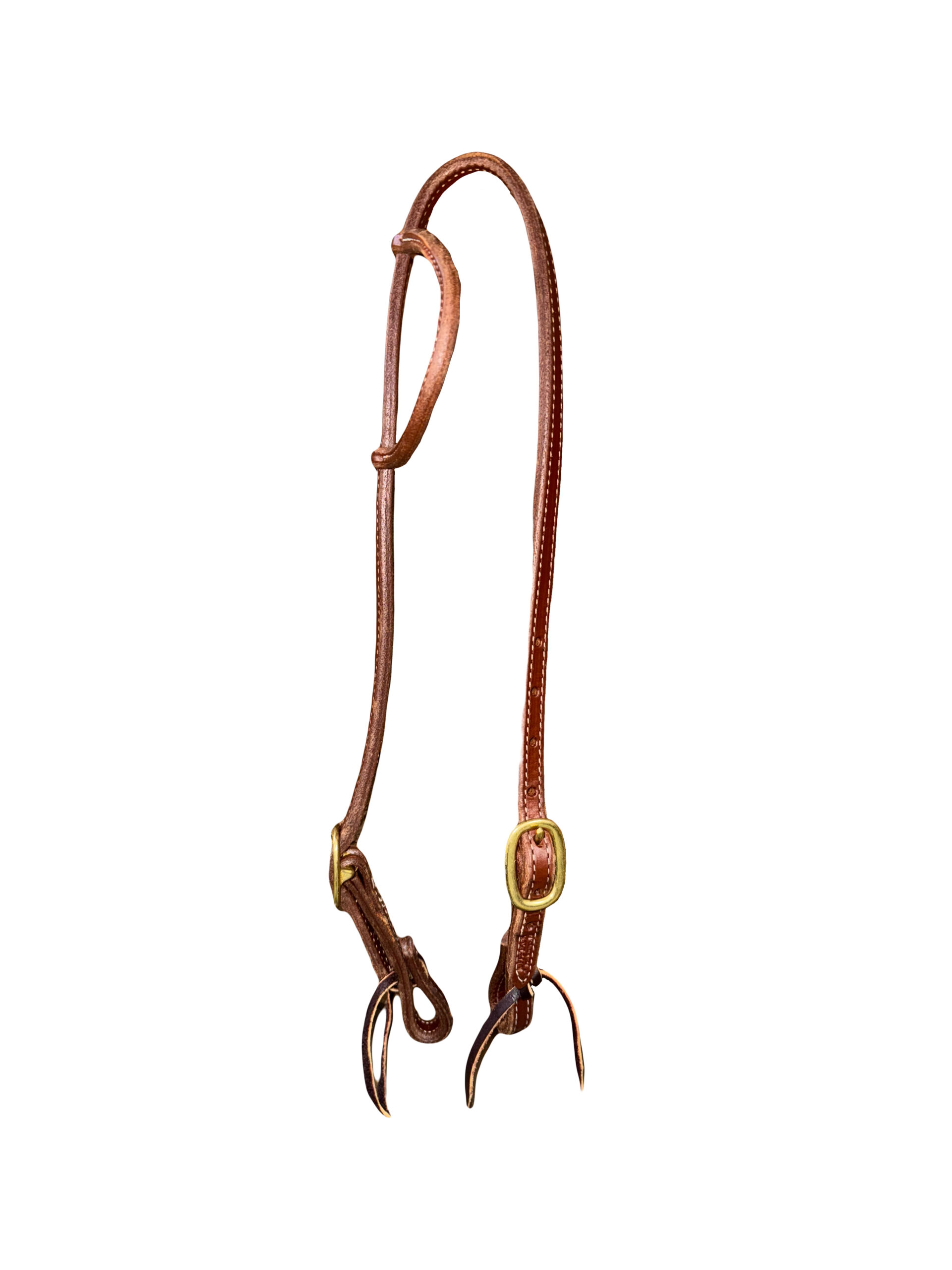 Dark Oiled Doubled & Stitched Double Buckle 1-Ear Headstall – Jopps Tack