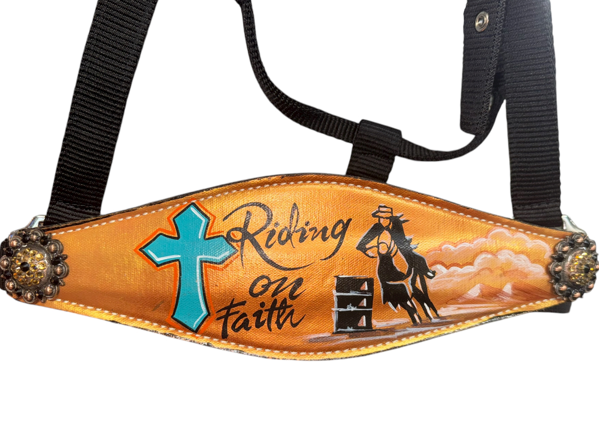 Riding on Faith Hand Painted Metallic Bronc Halter – Jopps Tack